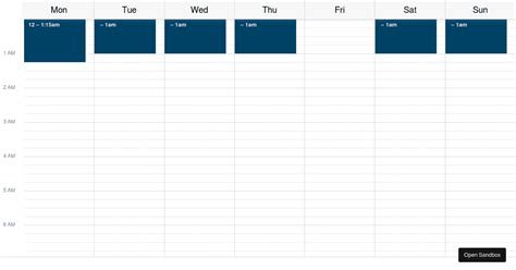 React Week Scheduler Examples Codesandbox