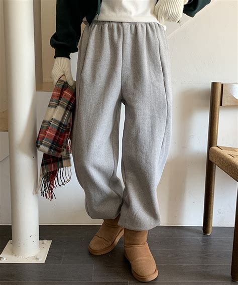 최저가도톰탄탄양기모 와이드 절개 라인 조거팬츠 에이블리