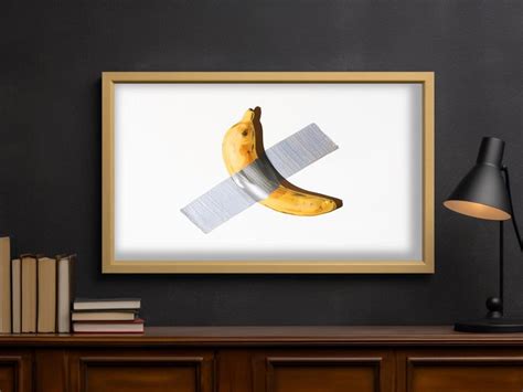 Banana Duct Tape Comedy Art Print Maurizio Cattelan Inspired Poster