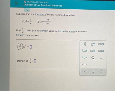 Solved O Graphs And Functions Quotient Of Two Functions