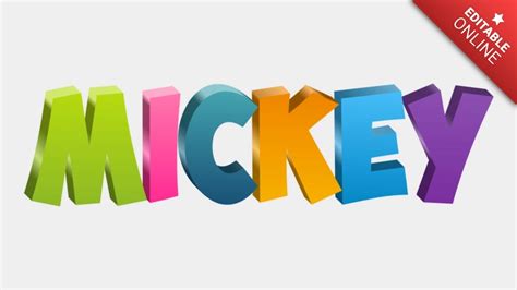 Mickey Multi Color For The New Year Text Effect Generator