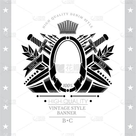 丝带缠绕椭圆形框架在中心之间的老式武器。复古标签与盾孤立在白色素材 花瓣网 丝带缠绕椭圆形框架在中心之间的老式武器。复古标签与盾孤立在白色素材 花瓣网