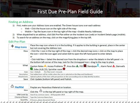 pre planning sops sogs first due field guide