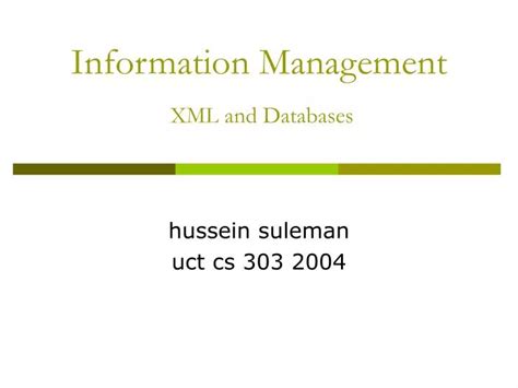 Ppt Information Management Xml And Databases Powerpoint Presentation Id3787236