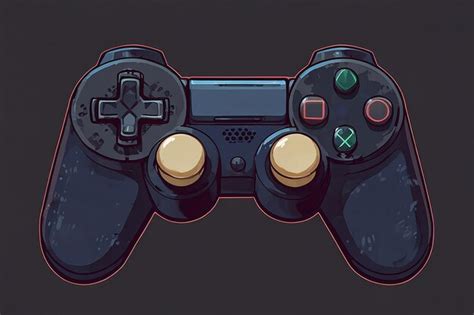 Hand Drawn Analog Joystick Game Console Colorful Video Game Controller