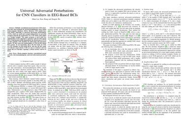 Universal Adversarial Perturbations For CNN Classifiers In EEG Based