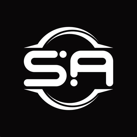 Sa Logo Monogram With Circle Rounded Slice Shape Design Template 16577630 Vector Art At Vecteezy