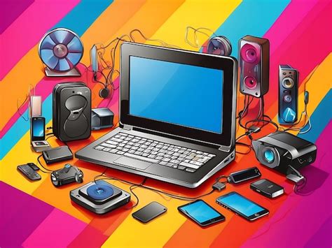 Premium Photo Illustration Of Modern Electronics Device With Colorful