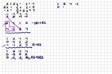 checking symbolic skills use gaussian elimination with backward