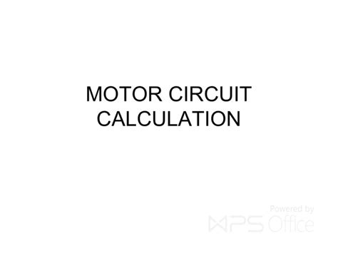 Motor Circuit Calculation Guide