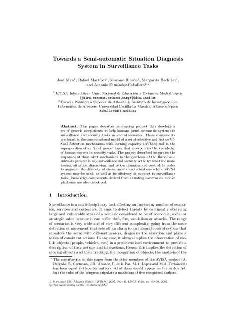 Pdf Towards A Semi Automatic Situation Diagnosis System In