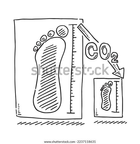 Handdrawn Vector Drawing Graph Reduction Carbon Stock Vector Royalty Free 2237118631
