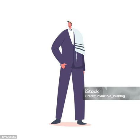 유태인 신랑은 흰색 배경에 고립 된 파란색 양복과 키파 모자를 착용합니다 신혼 남성 캐릭터 결혼식 결혼 의식에 대한 스톡 벡터 아트 및 기타 이미지 Istock