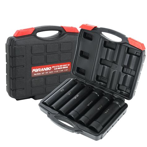 12 Inch Drive Extended Length Impact Socket Set 6 Sizes Extra Deep Socket Set Hex 34 78