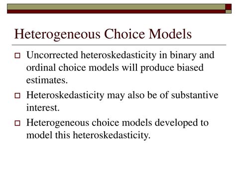 PPT Heteroskedasticity Moderation And Extremity In Heterogeneous Choice Models PowerPoint