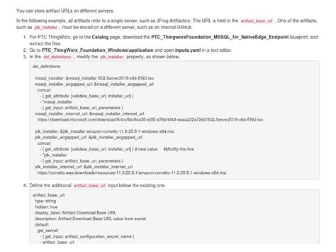 Store Ptc Thingworx Artifact Urls On A Different Server Dell Nativeedge Blueprint For Ptc