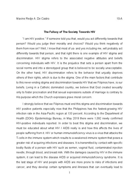 Hiv Persuasion Speech Pdf Hiv Aids Medicine