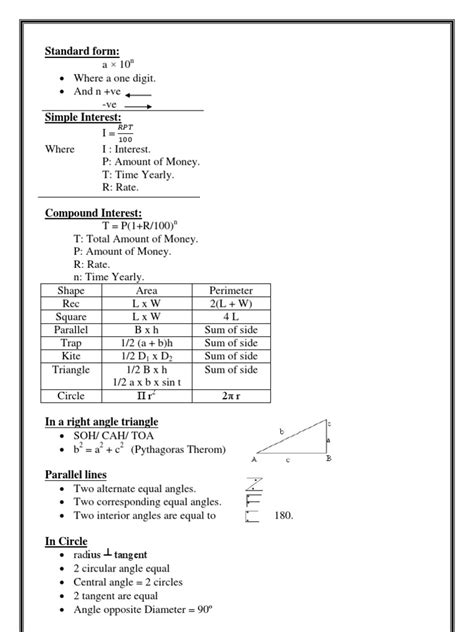 Maths Igcse Quick Revision Circle Trigonometric Functions