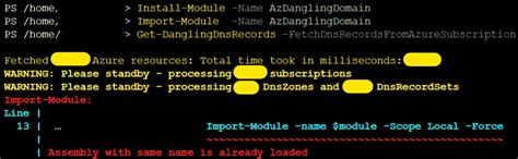 Dns Find Dangling Dns Records Error On Run Assembly With Same Name