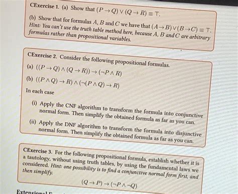 Solved CExercise 1 A Show That P Q Q R T B Chegg