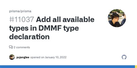 Add All Available Types In Dmmf Type Declaration · Issue 11037