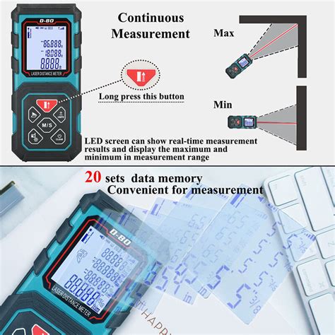 Makingtec 레이저 거리 측정기 40m60m 레이저 측정 디지털 측정 테이프 길이 측정기 레이저 측정 장치 측정