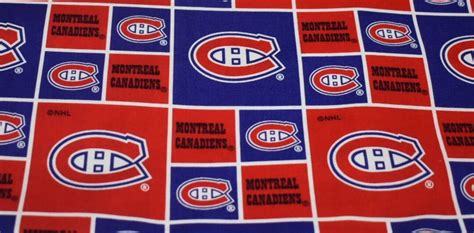 Nhl Montreal Canadiens Block Print Fabric Etsy