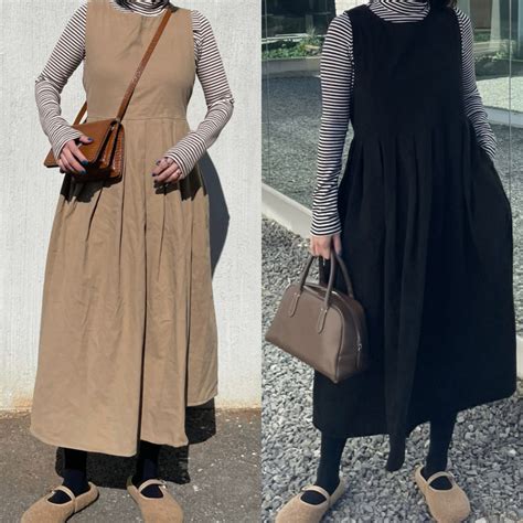 어바웃미 About Me 겨울 레이어드 여성 주름 롱 리본 원피스 위시버킷