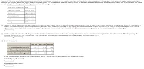 Solved To C Consider Three Scenarios All Other Inputs