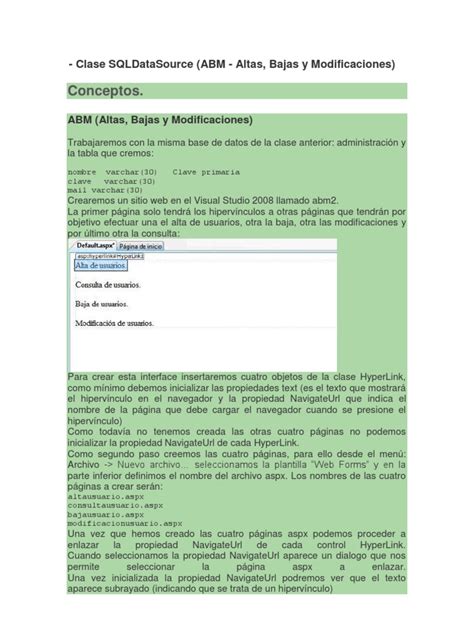 Clase Sqldatasource Pdf Tabla Base De Datos Sql