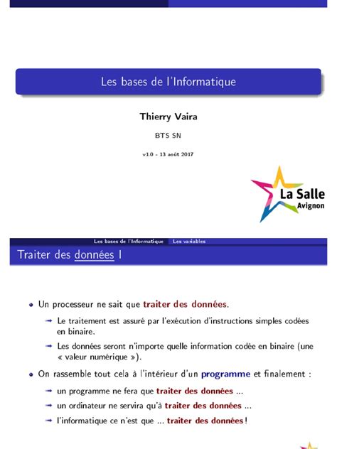 Cours Programmation Variables Pdf Pointeur Programmation Variable Informatique