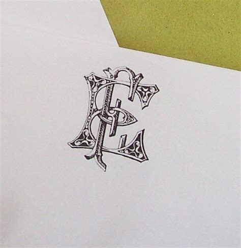 Personalized Notepad Monogram Custom Wedding Gift Note Pad Victorian Intertwined Initials