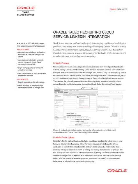 Fillable Online Oracle Taleo Recruiting Cloud Service Linkedin