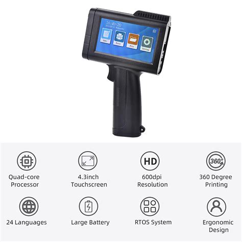 Portable Hd Handheld Inkjet Printer With 43 Inch Touchscreen Intelligent Barcode Printer Portable Hd Handheld Inkjet Printer With 43 Inch Touchscreen Intelligent Barcode Printer