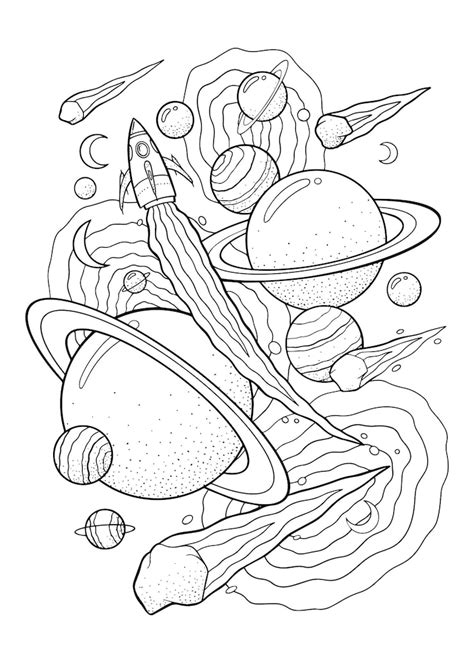 우주 행성 색칠하기놀이 이미지 Freepik에서 무료 다운로드