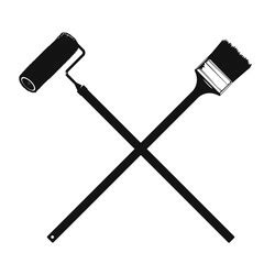 Roller And Brush Painting Royalty Free Vector Image