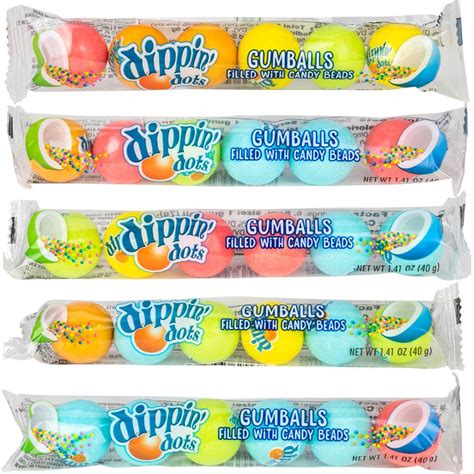 Dippin Dots Filled Gumballs Display Box 24 Packs Candy Beads