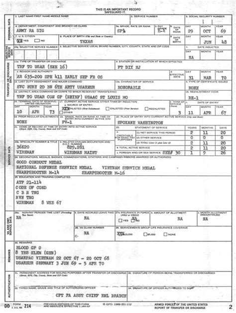 Dd Form 214 Certificate Of Release Or Discharge From Active Duty National Guard Association
