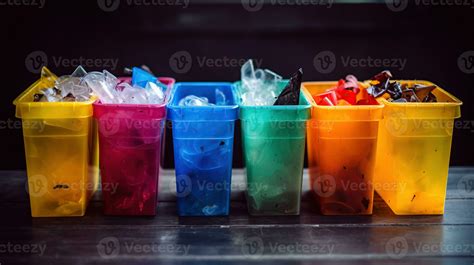 Reciclaje Compartimiento Lleno De El Plastico Desperdiciar Separar