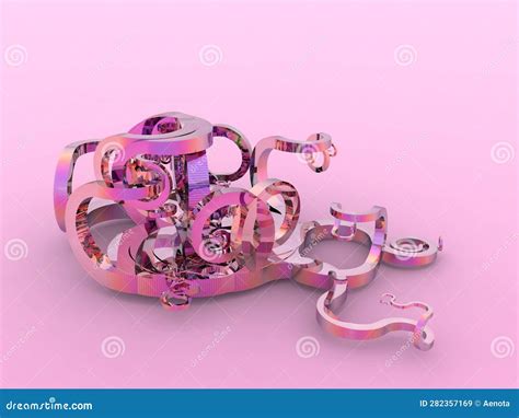 Morfologia Matematica Sistema 3d Immagine 3d Tentacoli Di Modello Estetico Plexus Grafico Plexus