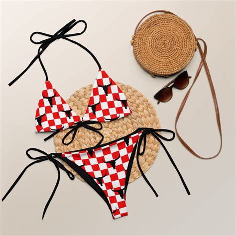 Red Checker String Bikini Rogue River Clothing Co