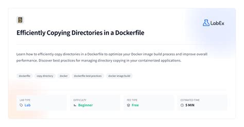 Dockerfile 에서 디렉토리 효율적으로 복사하기 Labex