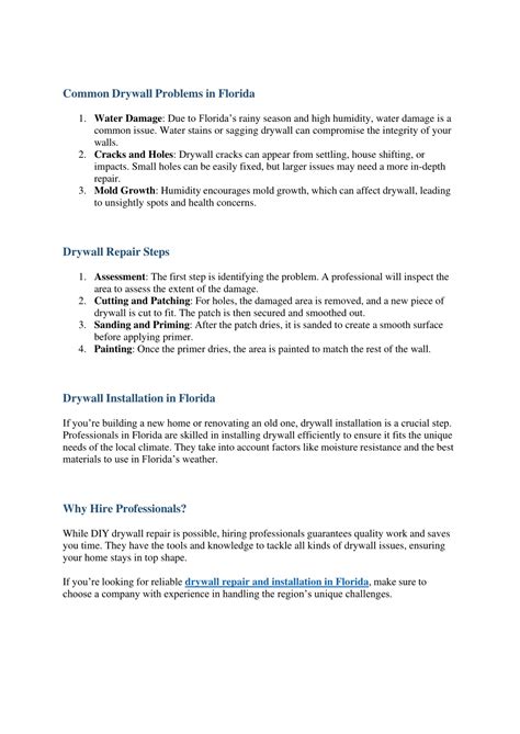 Ppt Drywall Repair And Installation In Florida Powerpoint