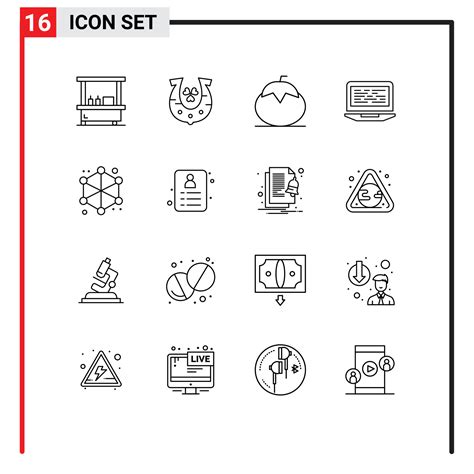 Pack Of 16 Creative Outlines Of Computer Code Food Coding Vegetables