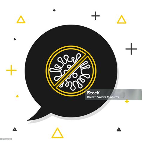 라인 스톱 바이러스 박테리아 세균 및 미생물 아이콘은 흰색 배경에 분리되어 있습니다 항균 및 항 바이러스 방어 보호 감염 다채로운 개요 개념입니다 벡터 건강 진단에 대한