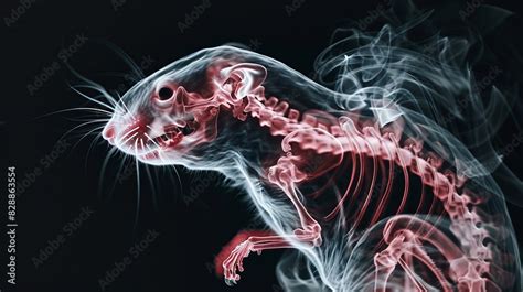 X Ray Film Of A Rat Detailing Bone Structure And Alignment X Ray Picture With Mouses Skeleton