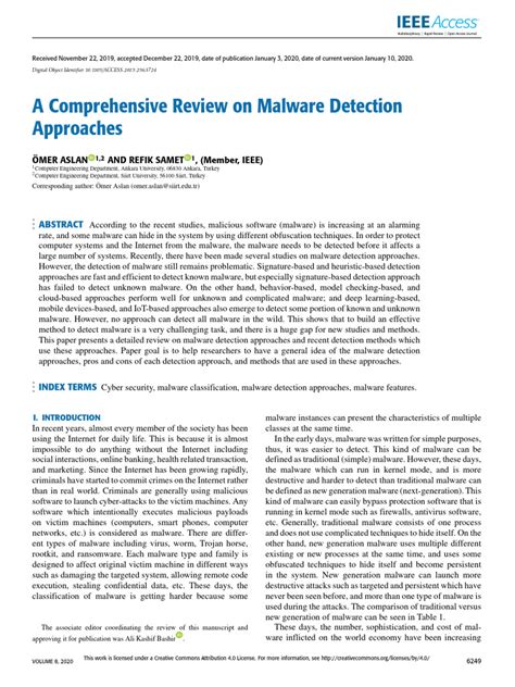 A Comprehensive Review On Malware Detection Approaches Pdf Malware Computer Virus