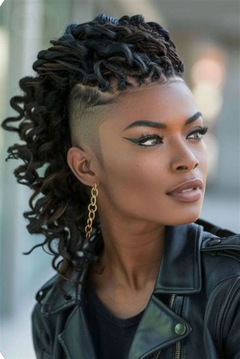 Pin By Selina Stinson On Hair Shaved Side Hairstyles Faux Locs