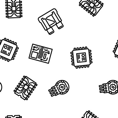 Component Electronic Chip Vector Seamless Pattern 32831053 Vector Art