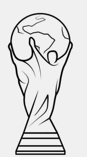 Black And White Drawing Of World Cup Trofeo Del Mundial Dibujo
